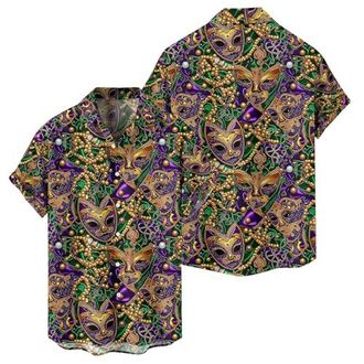 Generic Costume de carnaval pour homme - Chemise &agrave; manches courtes - Coupe ample - Chemise d&eacute;t&eacute; streetwear l&eacute;g&egrave;re et confortable - Chemise &agrave; manches courtes -