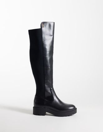 Steve Madden Axel bottes montantes chunky en cuir noir