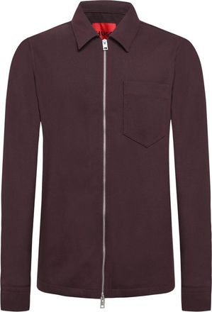 HUGO BOSS Leichte Overshirt-Jacke mit Zip und Umlegekragen in
