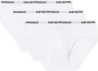 Emporio Armani Homme, Sous-vêtements, Blanc, Taille: XL Lot de trois slips en coton stretch