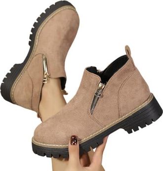 Onsoyours Bottes pour Femme Bottines Hiver Chaussure Cheville Botte A Rose 39 EU