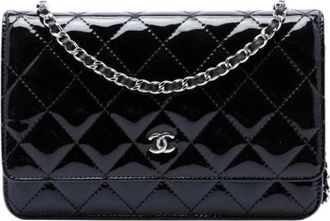 Chanel Portefeuille sur cha&icirc;ne Pre-owned - Femme - Pre-owned - Noir - Taille: ONE Size