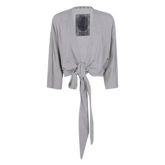 Ziggy Chen Kragenloses Jersey-T-Shirt - - Blouses & Shirts - Damen - Grau - XS