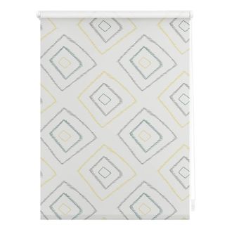 LICHTBLICK Klemmfix Tageslicht-Rollo mit Motiv, ohne Bohren, Blickdicht, Seitenzugrollo, Made in Germany, Julia Schumacher Stripy Boho Rectangle - Beige 80 cm x 