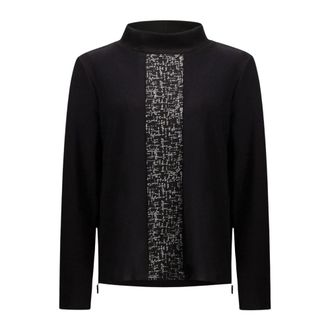 Joseph Ribkoff Boxy-Oberteil aus Jacquard und Scuba-Jersey - - Tops - Damen - Schwarzk - 3XL