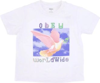 Obey Friedenstaube Cropped Tee Wei&szlig; - - Tops - Damen - Wei&szlig; - S