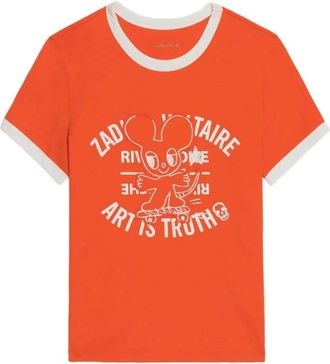 Zadig&Voltaire Femme, Tops, Orange, Taille: 38 FR Woos T-shirt