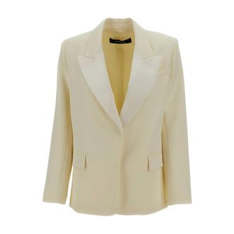 Federica Tosi Blazer Cady &agrave; un bouton - Femme - Vestes - Blanc - Taille: 36 FR