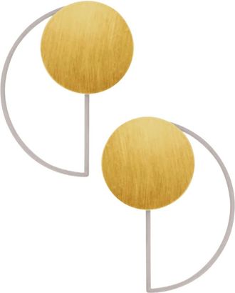 Dansk Copenhagen Boucles doreilles Theia 2en1 Demi-Lune & Point 2 Tons - Femme - Accessoires - Jaune - Taille: ONE Size