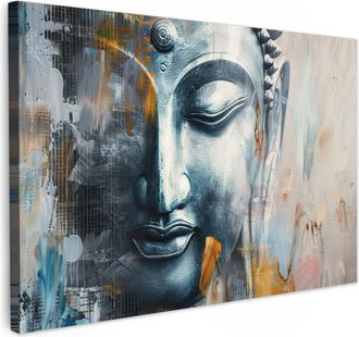 MuchoWow © Leinwandbilder Groß 120x80 cm XXL Wall Art Decoration Bilder für die Wand Schlafzimmer Deko Canvas Painting Wanddekoration Wohnzimmer Buddha - Zen -