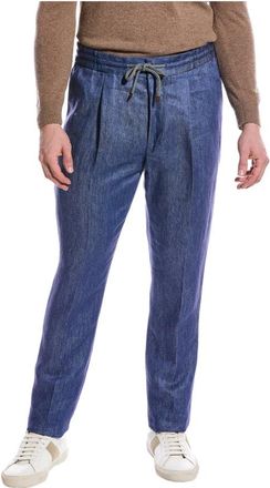 Brunello Cucinelli Homme, Pantalons, Bleu, Taille: 6XL Straight Pantalons