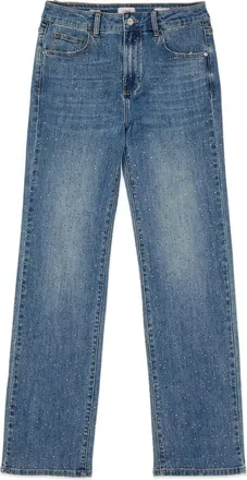 Oltre Femme, Jeans, Bleu, Taille: 48 FR Jean Regular avec Cristaux