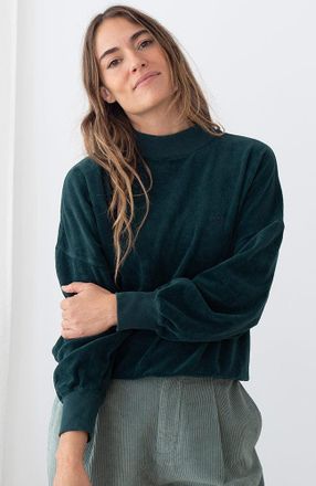 Twothirds Damen vegan Pullover Binz Dunkelgr&uuml;n