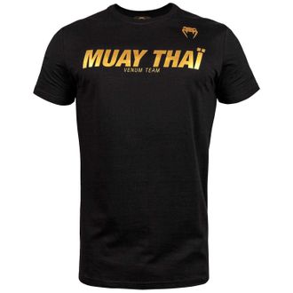 Venum Muay Thai VT T-Shirt, Herren, XXL, Schwarz/Gold