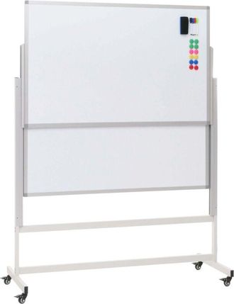 Hhg Whiteboard 656, Magnettafel, zwei Tafeln beidseitig beschreibbar h&ouml;henverstellbar rollbar inkl. Zubeh&ouml;r 101x69cm