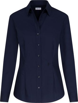 Seidensticker Damen Bluse - Hemdbluse - Kelchkragenbluse - Klassisch - Elegant - B&uuml;gelleicht - Slim Fit - Kurzarm - Uni - 100% Baumwolle