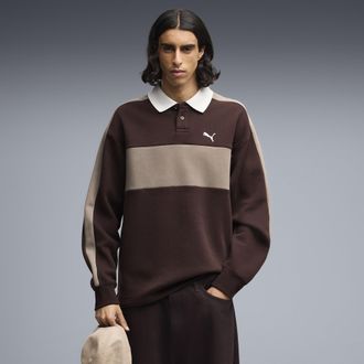 Puma Sweat polo &agrave; col rond T7 Homme, V&ecirc;tements, Marron, XXL