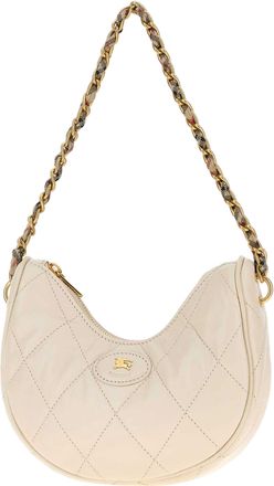 Burberry Horseshoe Lambskin Leather Shoulder Bag - Beige