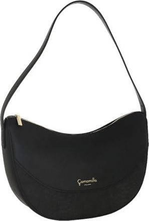 Camomilla Sac porté Épaule Femme, Similicuir, Collection Emma, Couleur Noir