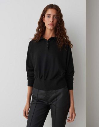 OPUS Sweatshirt GEIGI mit Polokragen GEIGI Regular Polokragen, weicher Griff, Fledermaus&auml;rmel mit Raglan