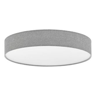 Eglo LED Plafonnier Romao, lampe de plafond en acier, plastique et tissu blanc et gris, t&eacute;l&eacute;commande, changement de temp&eacute;rature de couleur, veilleuse, puis