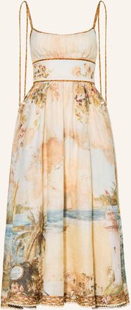 Zimmermann Leinenkleid Mahon Mit Plissees rosa