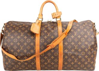 Louis Vuitton Crossbody Bags - Louis Vuitton Canvas Monogram Keepall 55 Bandoulie - Gr. unisize - in Braun - f&uuml;r Damen