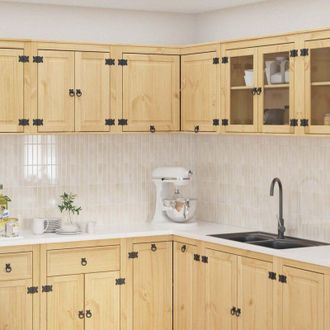 vidaXL vidaXL Armoire avec &eacute;tag&egrave;re SKI Brun Miel 80 x 80 x 60 cm Pin massif