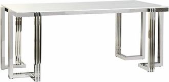 DKD Home Decor Dkd Home Decor - Esstisch Stahl Glas 180x90x76 ähnliches Glas Marmorstahl Material Multicolor Farbfamilie Esstische und Details Details