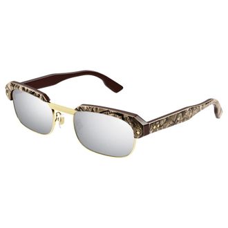 Gucci Rechteckige Sonnenbrille - - Accessories - Herren - Braun - 52 MM