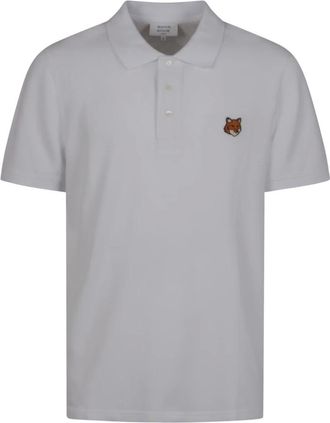 Maison Kitsun&eacute; Homme, Tops, Blanc, Taille: S Fox Head Regular Polo