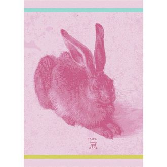 Tissage Moutet Moutet Torchon K&uuml;chenhandtuch Geschirrtuch Handtuch, hochwertige Baumwolle in Frankreich gewebt, limitiertes Motiv Junger Feldhase, Albrecht D&uuml;rer 150