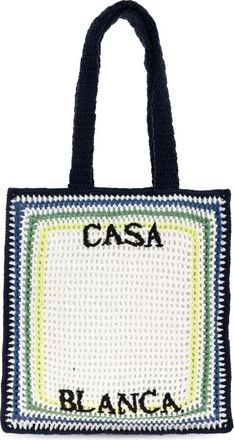 Casablanca unisex, Sacs, Blanc, Taille: ONE Size Stripe Crochet Bag