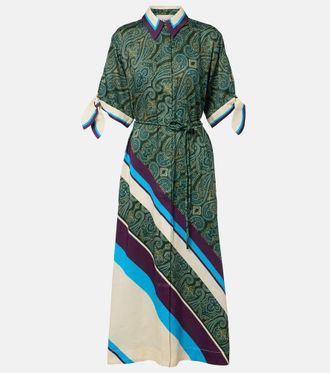 Alemais Al&eacute;mais Robe chemise Joni en lin m&eacute;lang&eacute; imprim&eacute;e