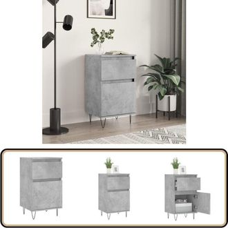 vidaXL Sideboard Betongrau 40x35x70 cm Holzwerkstoff - Schreibtisch - Wohnzimmermöbel - Sideboard - Regal - Grau Sideboard