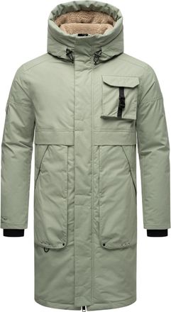 Stone Harbor Herren Warmer Langer Wintermantel mit Verstellbarer Teddyfleece-Kapuze Cyriaan XX Ice Green Gr. 3XL