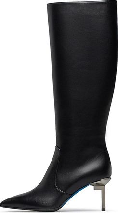 Loriblu Femme, Chaussures, Noir, Taille: 39 EU Bottines en cuir nappa à talon métallique en forme de L