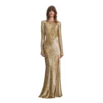 Self Portrait Pf25-060Xagd Gown - - Dresses - Damen - Gelb - 2XS