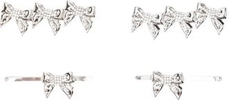 Alessandra Rich Femme, Accessoires, Gris, Taille: ONE Size Set De Quatre Pinces à Cheveux