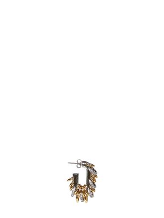 Paco Rabanne Womens Earrings Punk Xl Link Silver-Gold Multicolour Brass