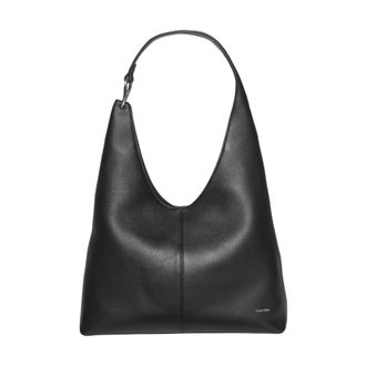 Calvin Klein L&auml;ssige mittelgro&szlig;e Schultertasche aus Leder - - Bags - Damen - Schwarzk - ONE SIZE