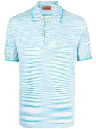 Missoni Poloshirt aus meliertem Strick - Blau