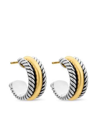 David Yurman 14kt Cable Collectibles Gelbgold- und Sterlingsilbercreolen 15,6mm