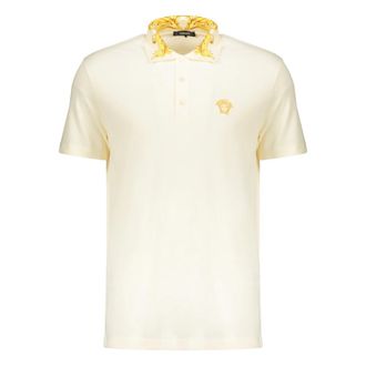 Versace Elegantes Poloshirt mit Kontrastkragen - - Tops - Herren - Beige - S