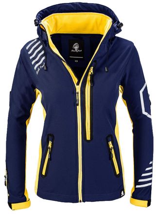 Rock Creek Damen Softshell Jacke Windbreaker Regenjacke &Uuml;bergangsjacke Softshelljacke Damenjacke Regenmantel Outdoorjacke Kapuze D-402 Navy XXL