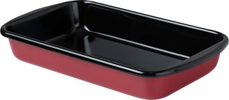 Riess 0436-020, Auflaufform 38/22,5, CLASSIC - COLOR ROT, Maße 38 x 21.5 cm, Höhe 7.0 cm, Emaille, rot/schwarz, Bratpfanne, Bräter, Induktion