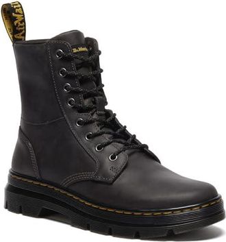 Dr. Martens Homme Combs Leather Gunmetal Saddleback Plate-Forme, Noir, 40 EU