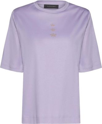 Elena Miro Femme, Tops, Violet, Taille: 40 FR 009 T-shirt Girocollo