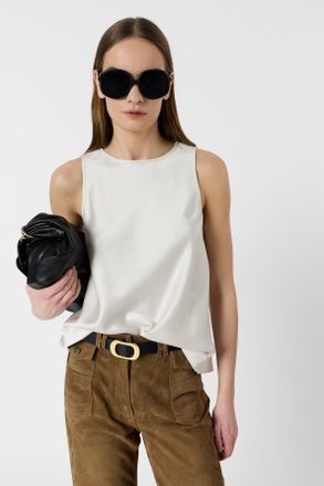 Gerard Darel Top sans manche en satin - CALLISTA - Ecru