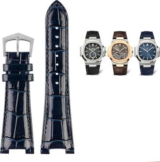 Generic Für Echtleder-Uhrengürtel 5711 5712g, spezielle Schnittstelle, 25 mm x 13 mm, Herren-Uhrenarmbänder